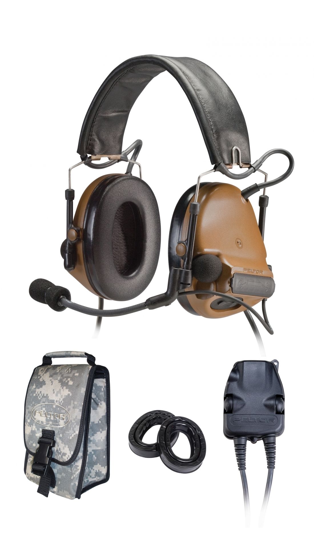3M Peltor ComTac Dual Comm A-C-H Headband Headset Kit w/2 PTT adaptors