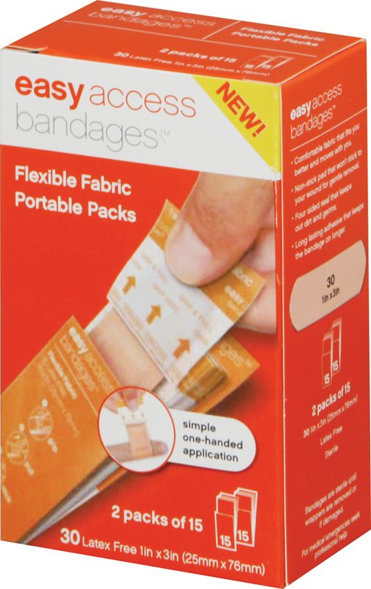 Adventure Medical Kits Easy Access Fabric Bandages, 2 Packs of 15 ...