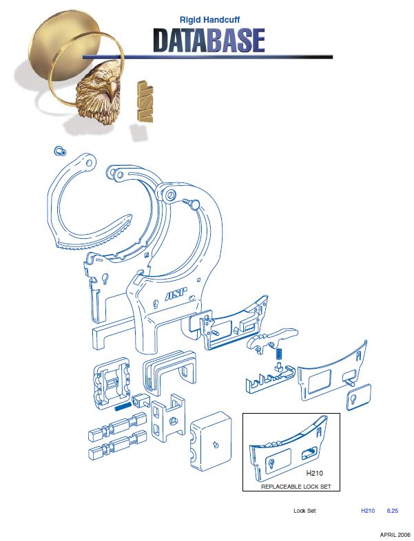 ASP Steel / Aluminum Rigid Handcuffs Restraints In Black